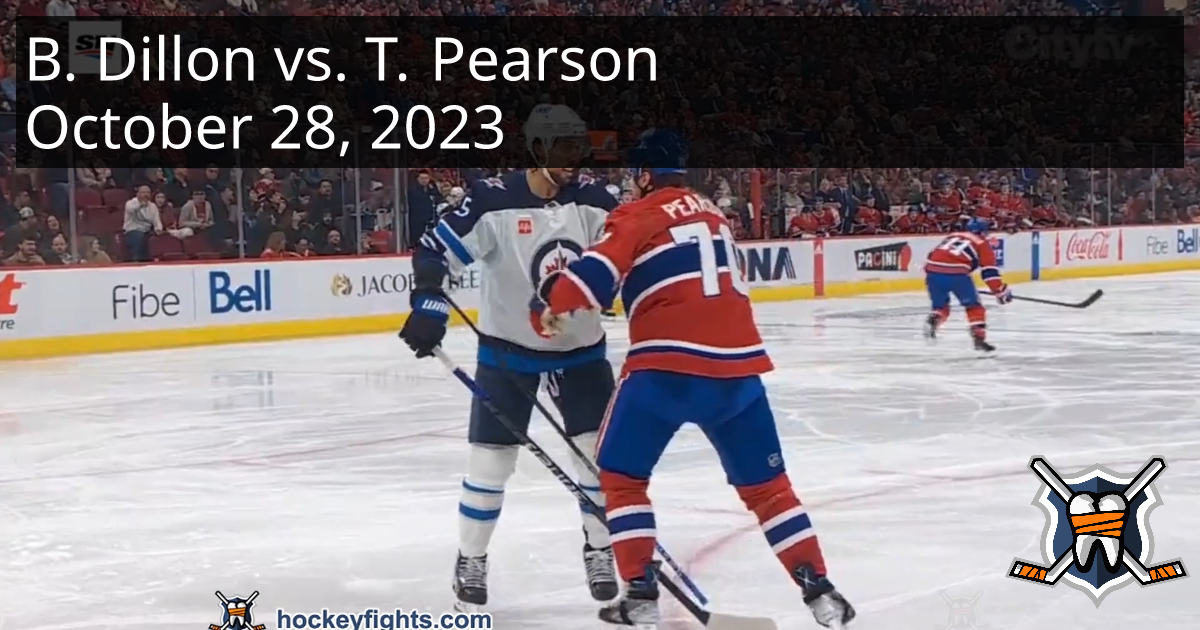 Brenden Dillon vs. Tanner Pearson, October 28, 2023 - Winnipeg Jets vs ...