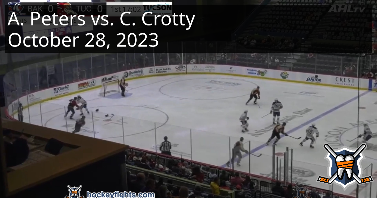 Alex Peters vs. Cameron Crotty, October 28, 2023 - Bakersfield Condors ...