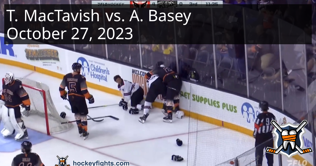 Troy MacTavish vs. Alex Basey, October 27, 2023 - Birmingham Bulls vs ...