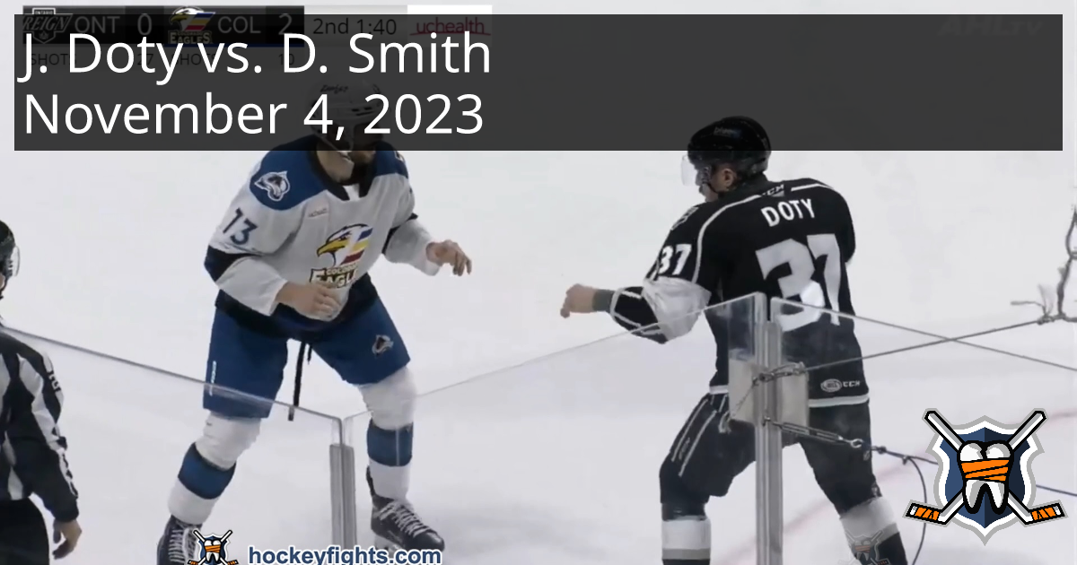 Jacob Doty vs. Dalton Smith, November 4, 2023 - Ontario Reign vs ...
