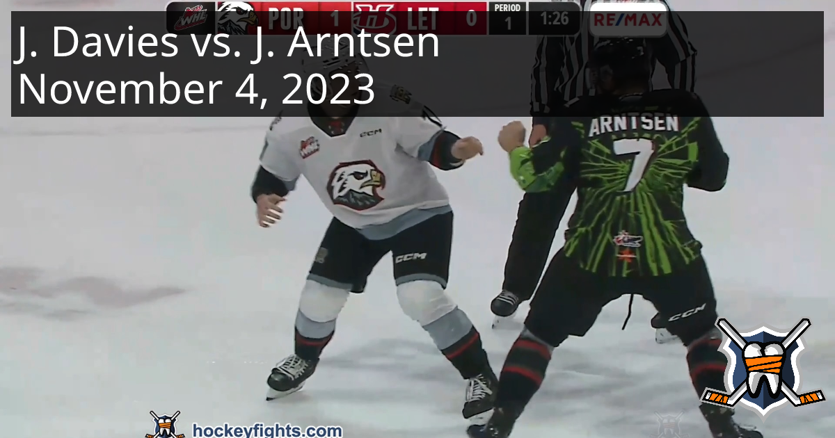 Josh Davies vs. Joe Arntsen, November 4, 2023 - Portland Winterhawks vs ...