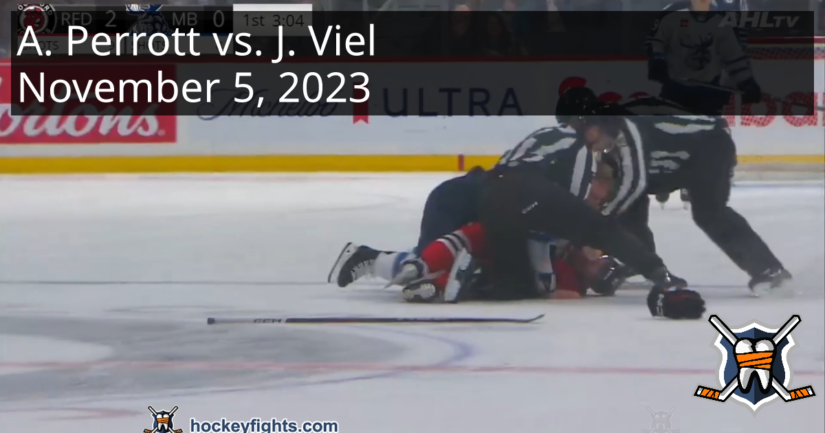 Andrew Perrott vs. Jeffrey Viel, November 5, 2023 - Rockford IceHogs vs ...