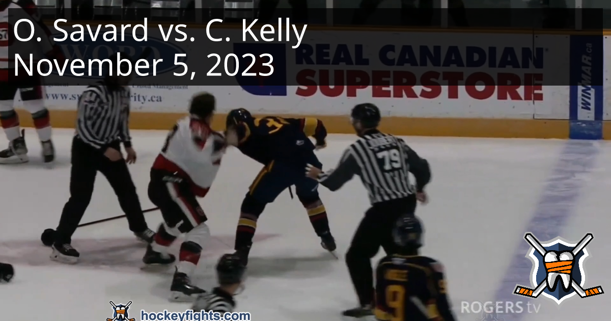 Olivier Savard vs. Caden Kelly, November 5, 2023 - Barrie Colts vs ...