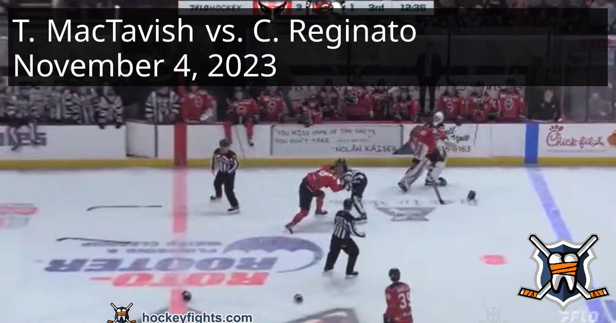 Troy MacTavish vs. Cole Reginato, November 4, 2023 - Birmingham Bulls ...