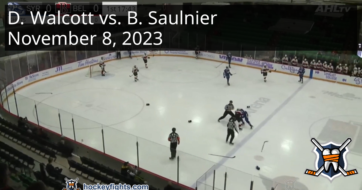 Daniel Walcott vs. Brennan Saulnier, November 8, 2023 - Syracuse Crunch ...