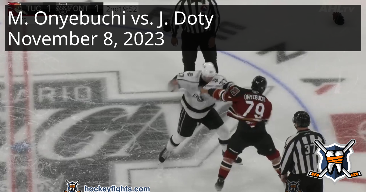 Montana Onyebuchi vs. Jacob Doty, November 8, 2023 - Tucson Roadrunners ...