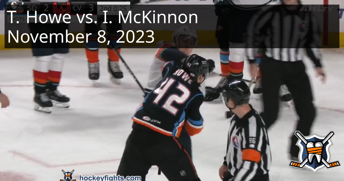 Travis Howe vs. Ian McKinnon, November 8, 2023 - San Diego Gulls vs ...