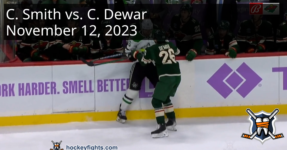 Craig Smith vs. Connor Dewar, November 12, 2023 - Dallas Stars vs ...