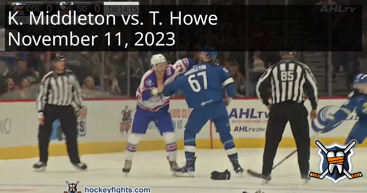 Keaton Middleton vs. Travis Howe, November 11, 2023 - Colorado Eagles ...