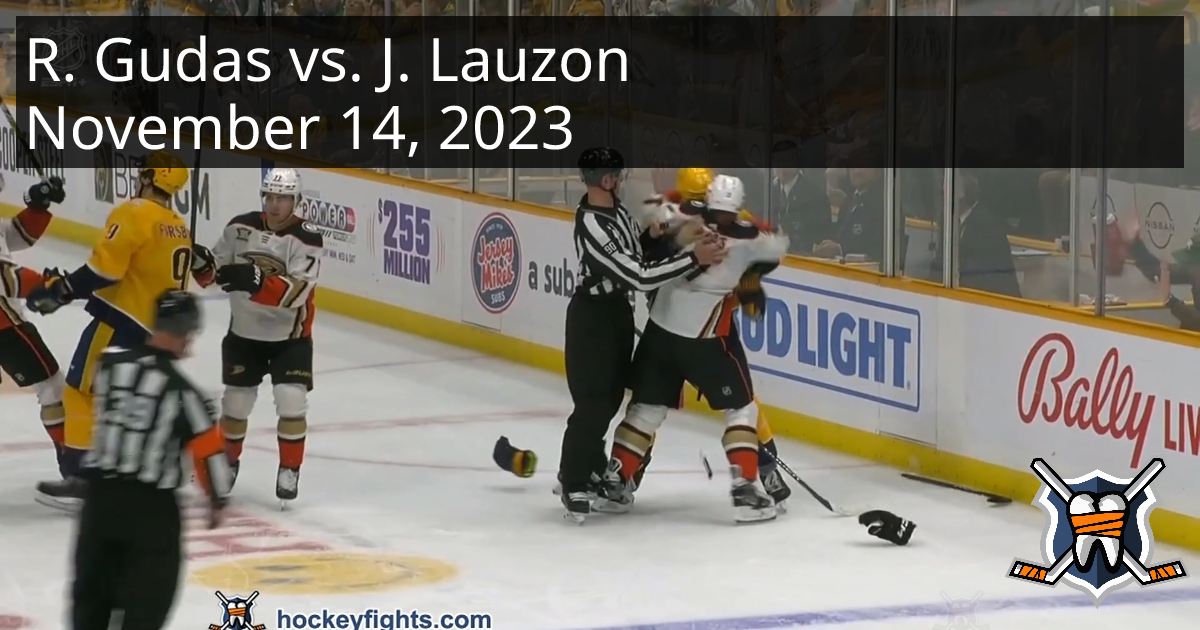 Radko Gudas vs. Jeremy Lauzon, November 14, 2023 - Anaheim Ducks vs ...