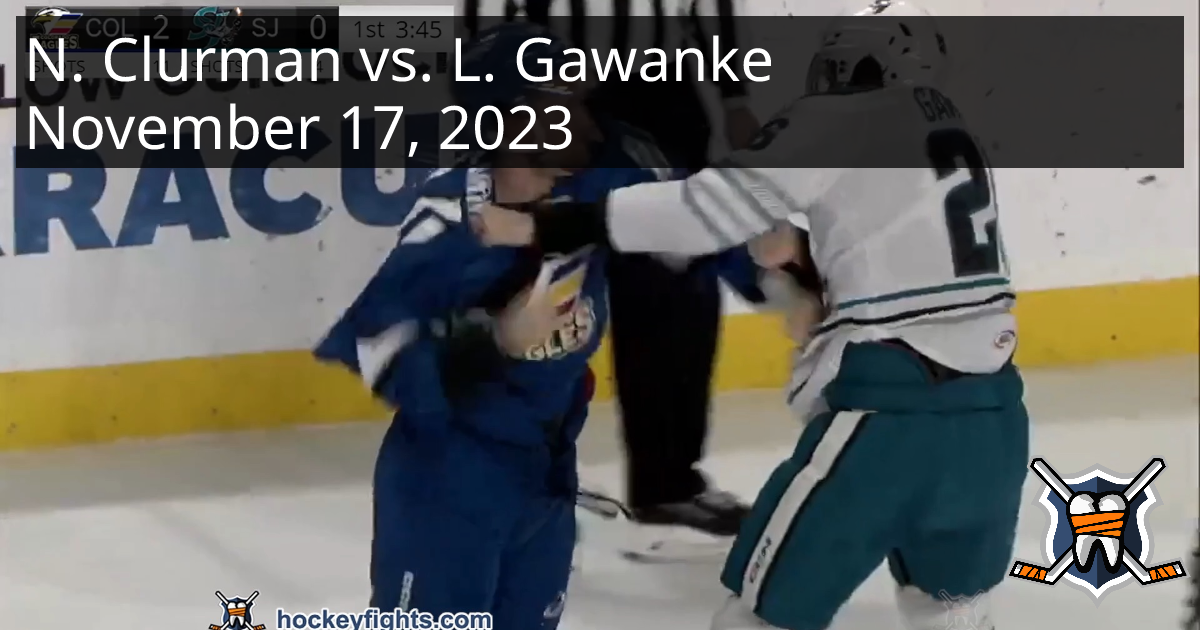 Nathan Clurman vs. Leon Gawanke, November 17, 2023 - Colorado Eagles vs ...