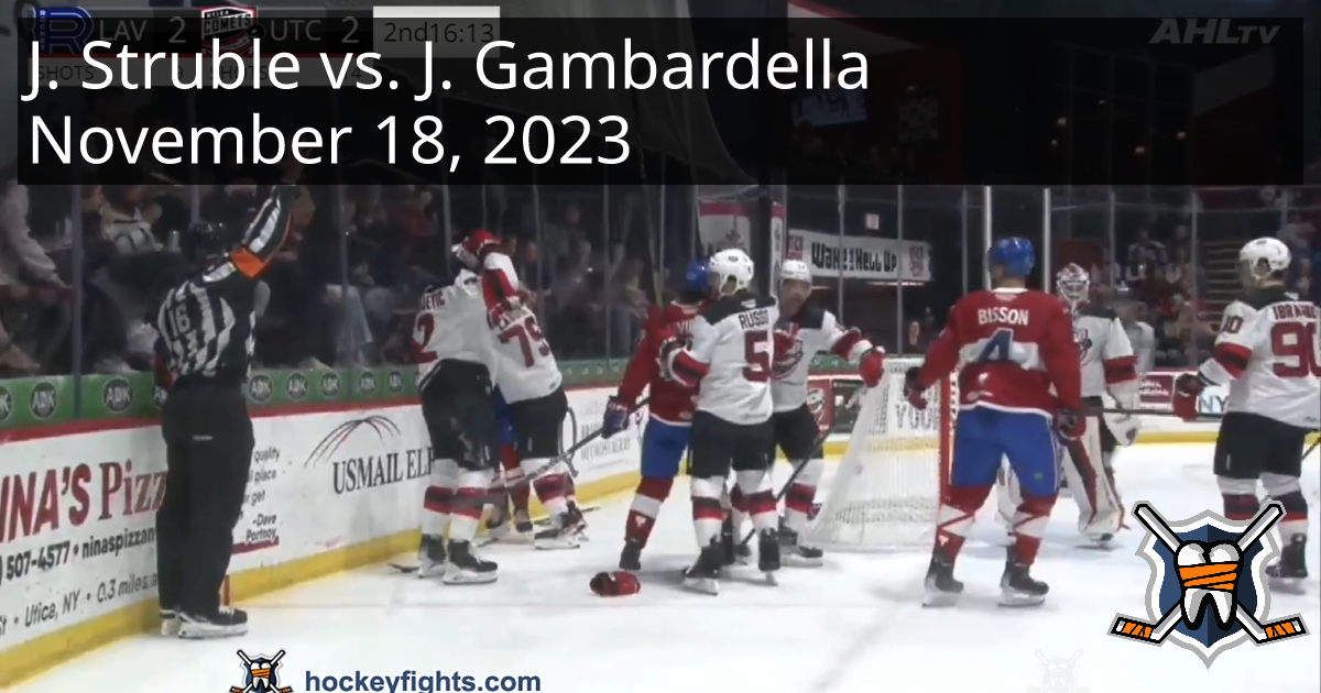 Jayden Struble vs. Joseph Gambardella, November 18, 2023 - Laval Rocket ...