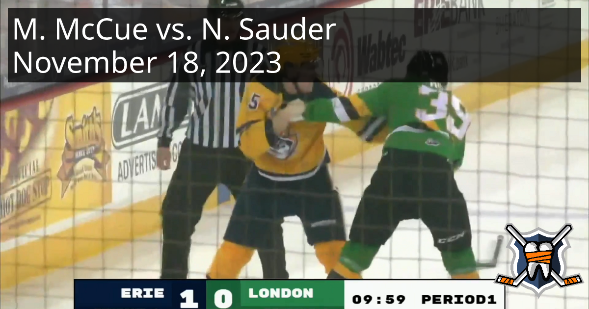 Max McCue vs. Nathan Sauder, November 18, 2023 - London Knights vs ...