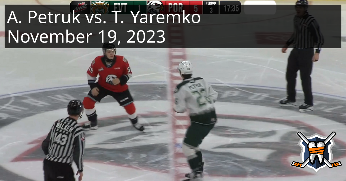 Andrew Petruk vs. Tyson Yaremko, November 19, 2023 - Everett Silvertips ...