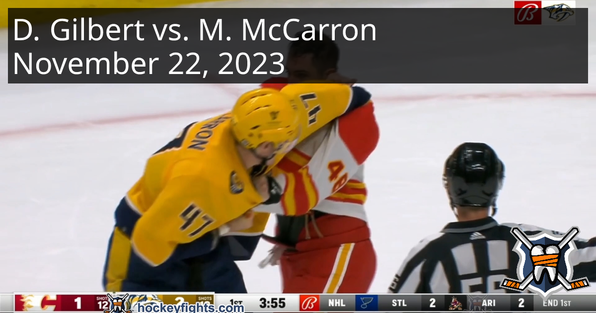 Dennis Gilbert vs. Michael McCarron, November 22, 2023 - Calgary Flames ...