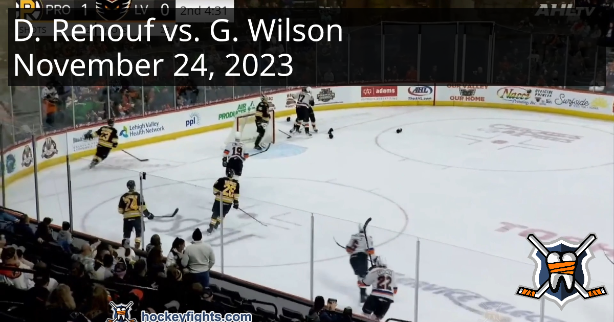 Daniel Renouf vs. Garrett Wilson, November 24, 2023 - Providence Bruins ...