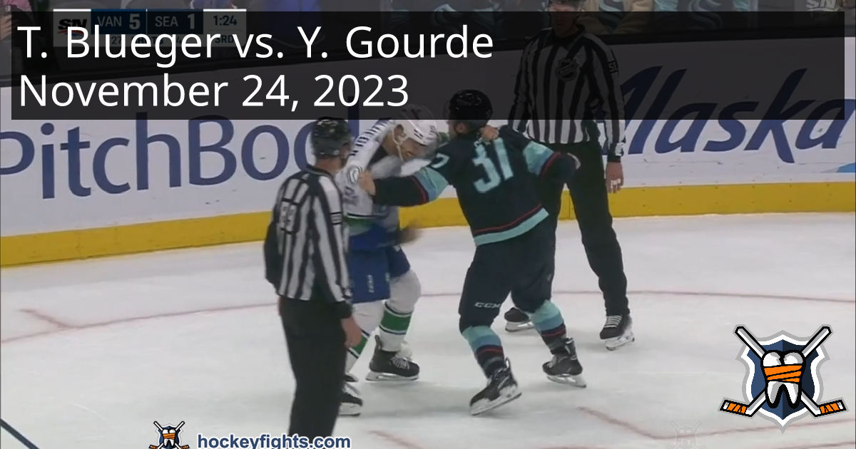 Teddy Blueger vs. Yanni Gourde, November 24, 2023 - Vancouver Canucks ...