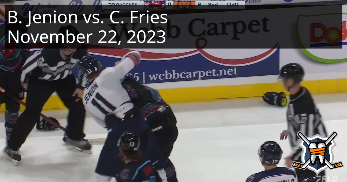 Bradley Jenion vs. Connor Fries, November 22, 2023 - Macon Mayhem vs ...