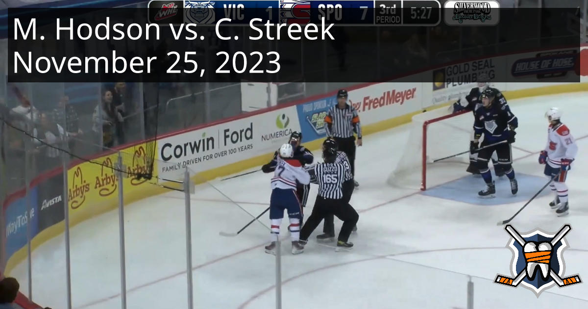 Matthew Hodson vs. Carter Streek, November 25, 2023 - Victoria Royals ...