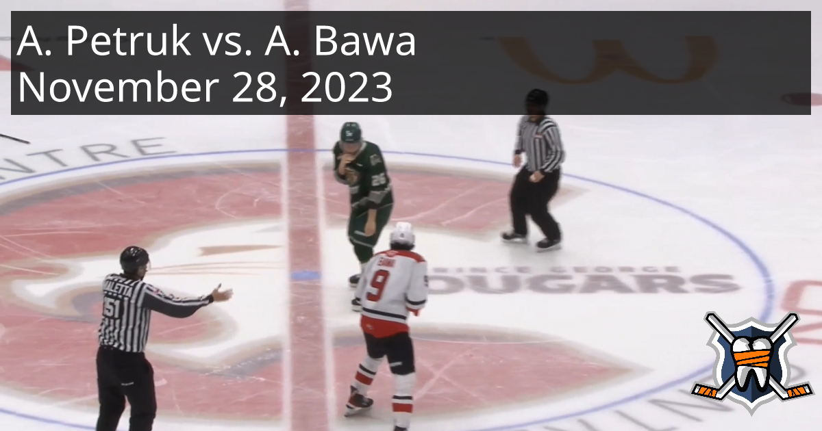 Andrew Petruk vs. Arjun Bawa, November 28, 2023 - Everett Silvertips vs ...