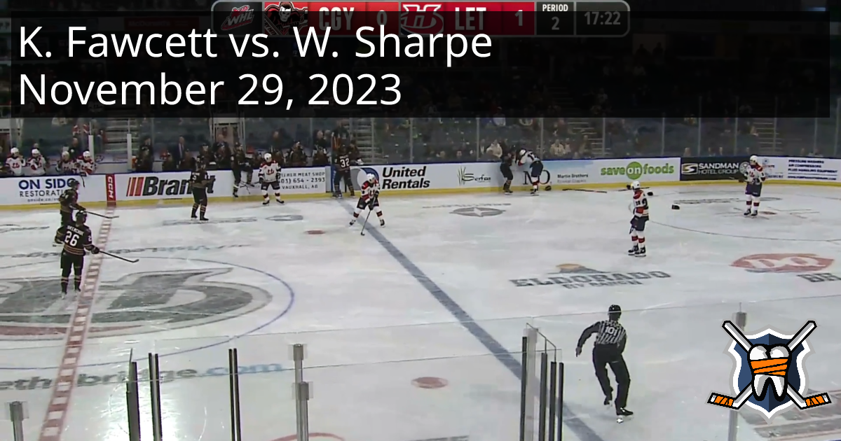 Keets Fawcett vs. William Sharpe, November 29, 2023 - Calgary Hitmen vs ...