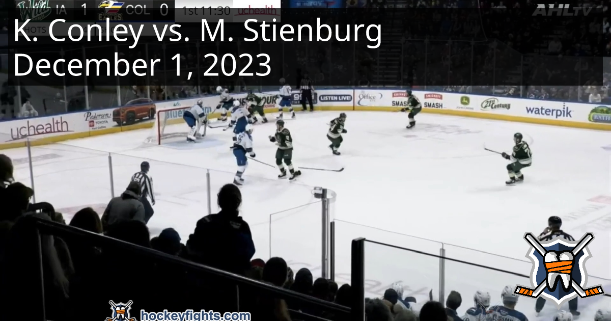 Kevin Conley vs. Matthew Stienburg, December 1, 2023 - Iowa Wild vs ...