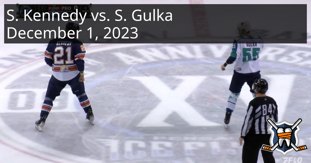 Spencer Kennedy vs. Sean Gulka, December 1, 2023 - Peoria Rivermen vs ...