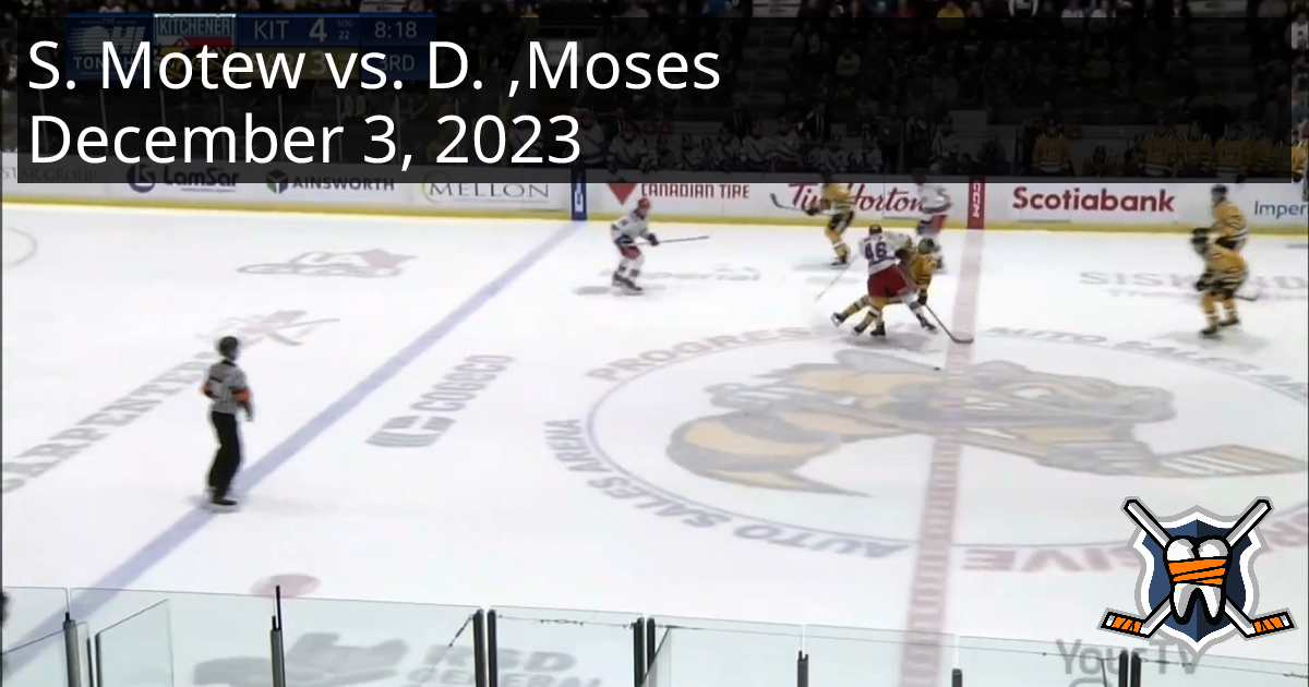 Simon Motew vs. Daylen Moses, December 3, 2023 - Kitchener Rangers vs ...