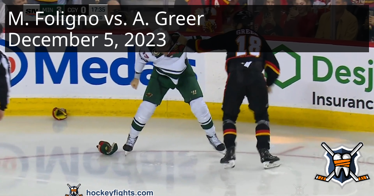 Marcus Foligno vs. A.J. Greer, December 5, 2023 - Minnesota Wild vs ...