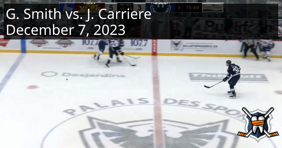 Gabe Smith vs. Jesse Carriere, December 7, 2023 - Moncton Wildcats vs ...