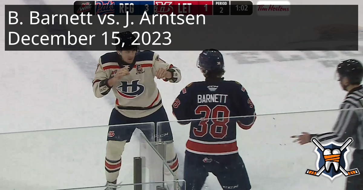 Brayden Barnett vs. Joe Arntsen, December 15, 2023 - Regina Pats vs ...