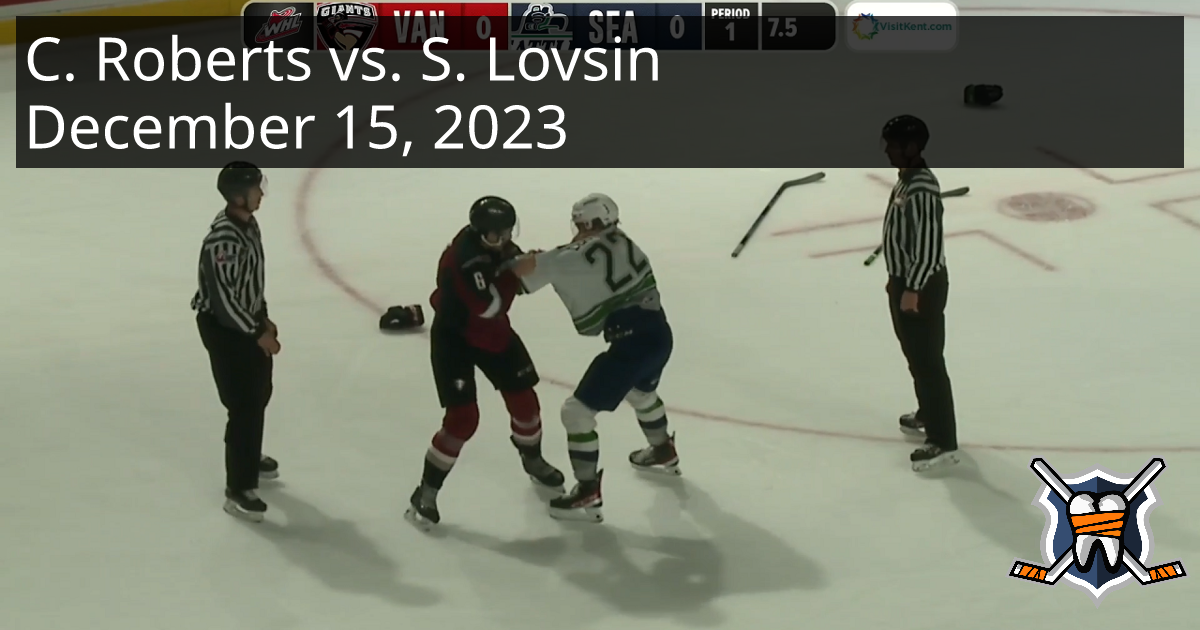 Colton Roberts vs. Simon Lovsin, December 15, 2023 - Vancouver Giants ...