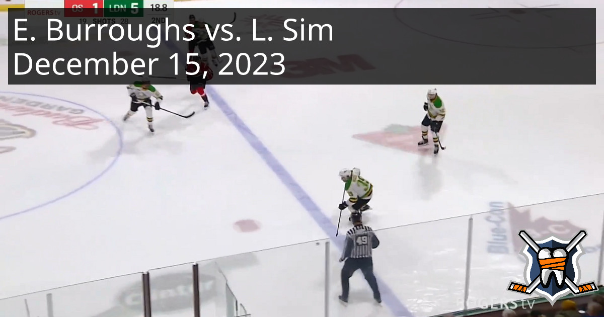 Ethan Burroughs vs. Landon Sim, December 15, 2023 - Owen Sound Attack ...