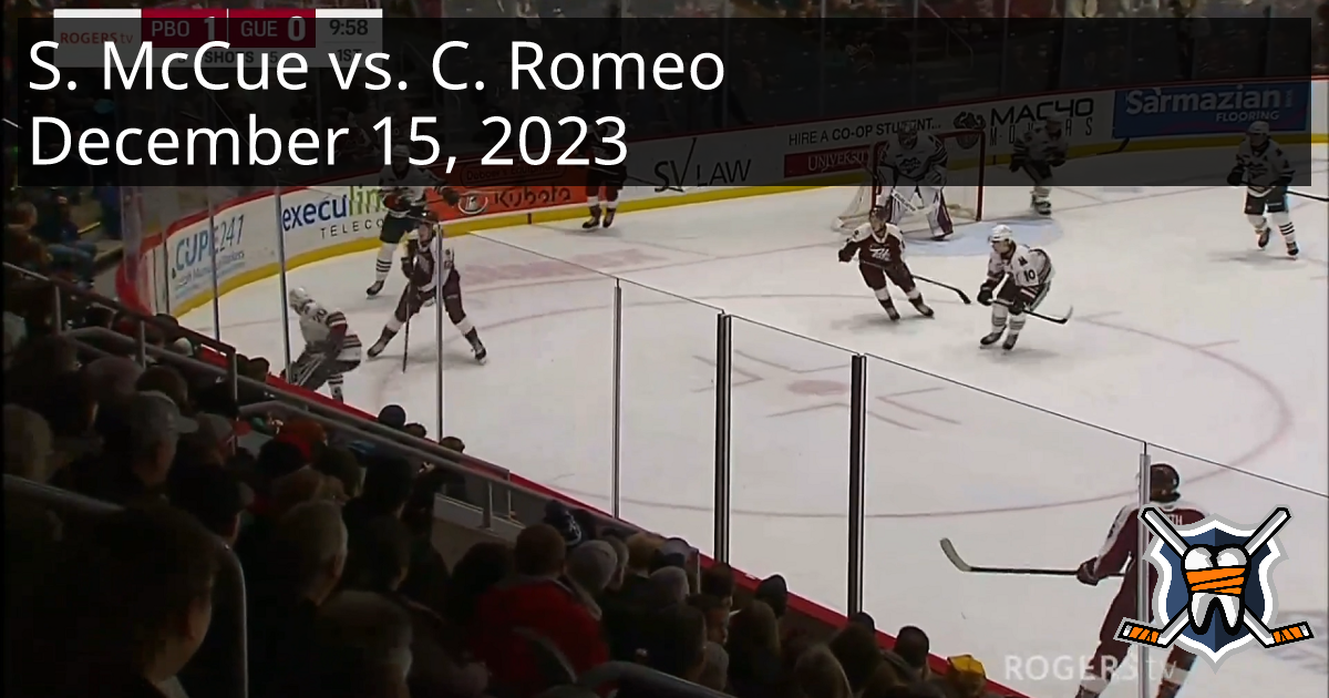 Sam McCue vs. Chandler Romeo, December 15, 2023 - Peterborough Petes vs ...