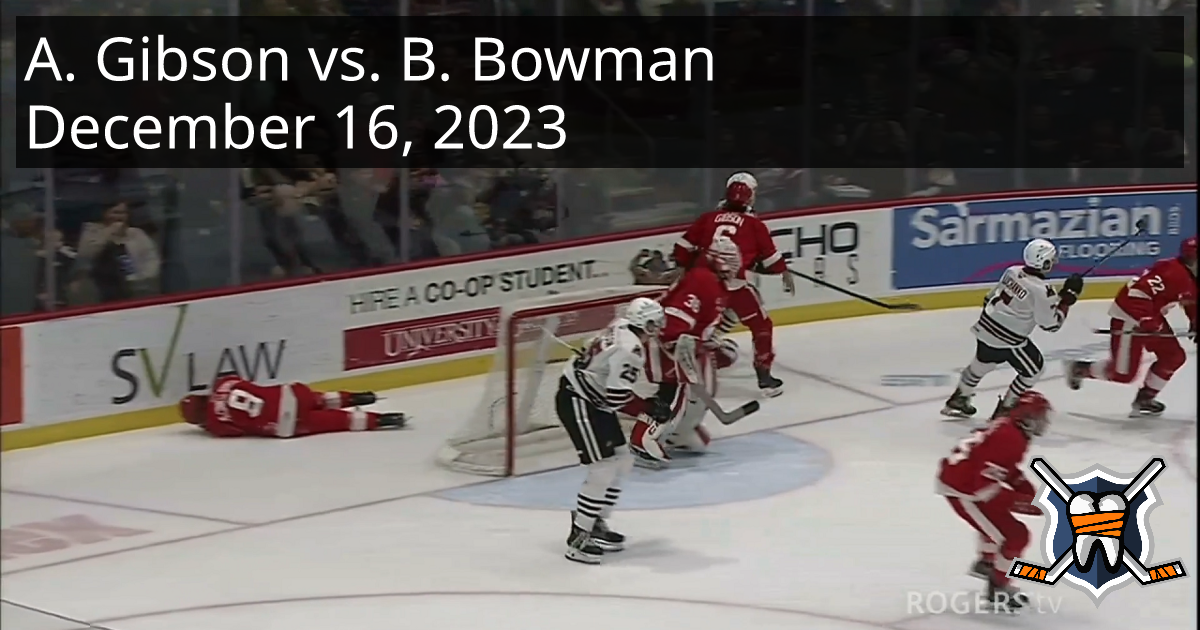 Andrew Gibson vs. Braeden Bowman, December 16, 2023 - Sault Ste. Marie ...