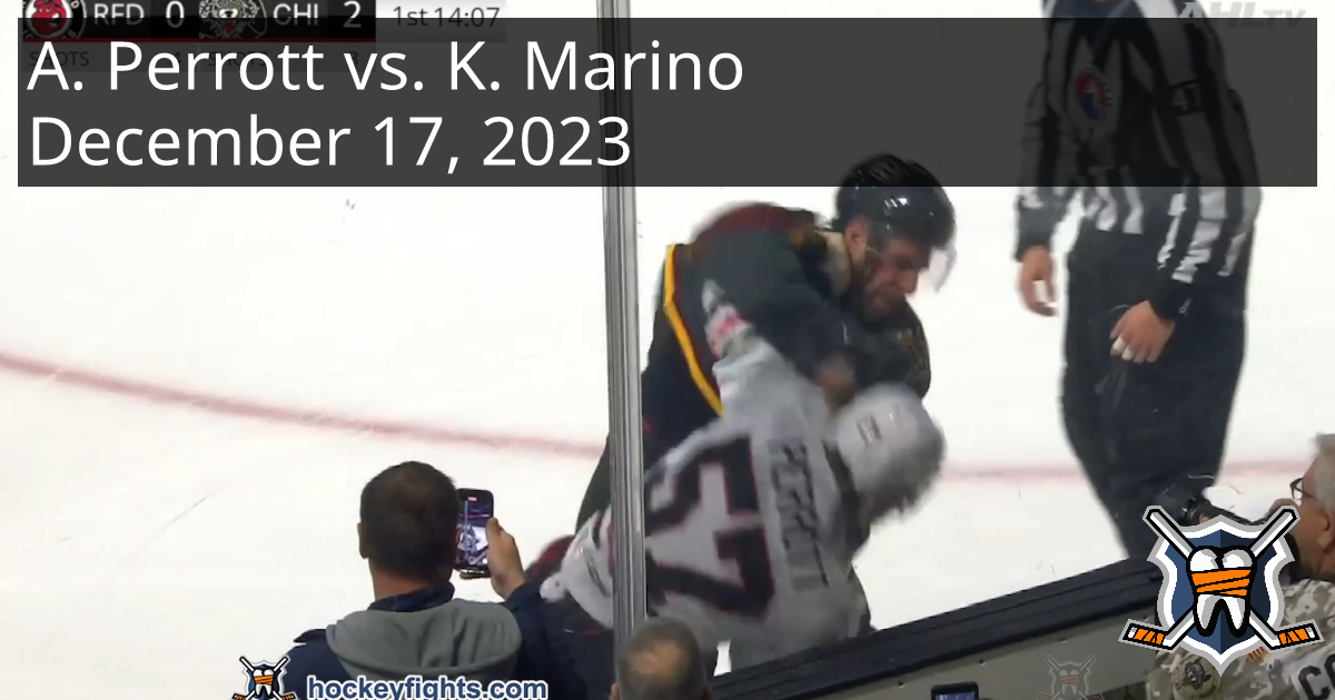 Andrew Perrott vs. Kyle Marino, December 17, 2023 - Rockford IceHogs vs ...