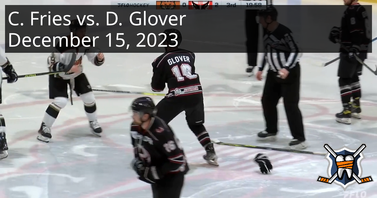 Connor Fries vs. Drake Glover, December 15, 2023 - Fayetteville Marksmen vs. Birmingham Bulls ...