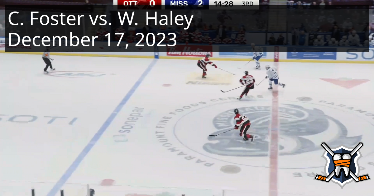 Cooper Foster vs. William Haley, December 17, 2023 - Ottawa 67's vs ...