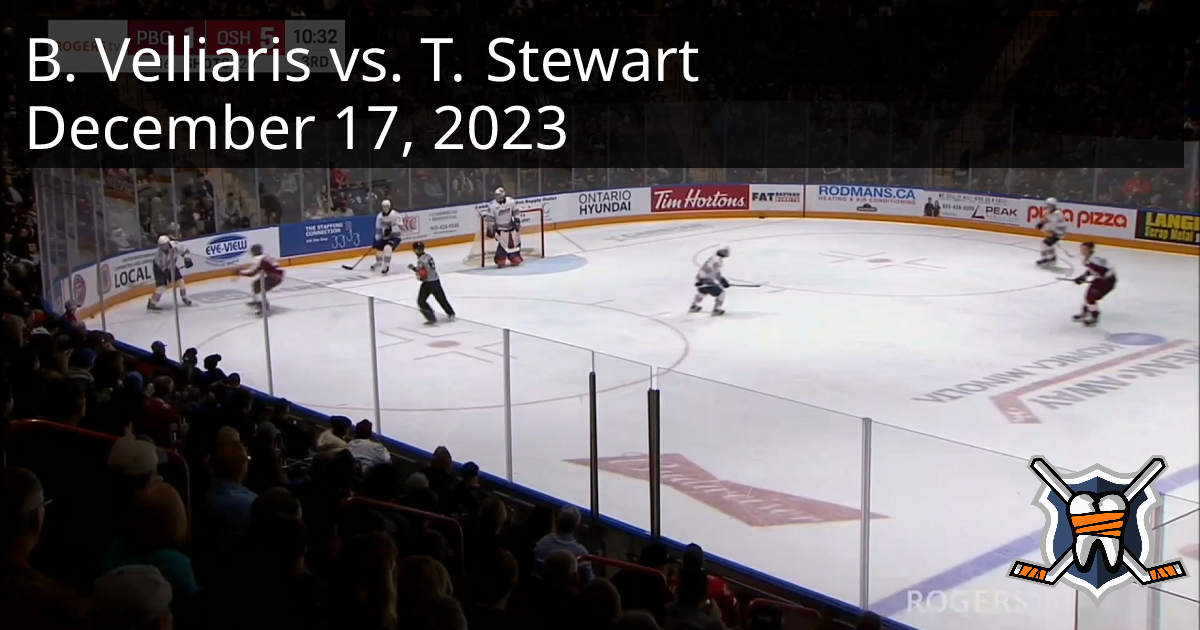 Brayden Velliaris vs. Thomas Stewart, December 17, 2023 - Peterborough ...