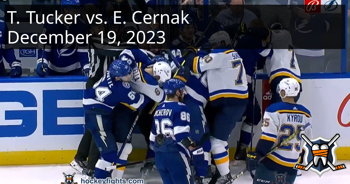 Tyler Tucker vs. Erik Cernak, December 19, 2023 - St Louis Blues vs ...