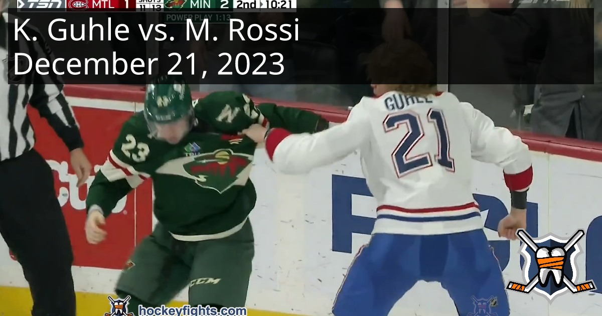Kaiden Guhle vs. Marco Rossi, December 21, 2023 - Montreal Canadiens vs. Minnesota Wild ...