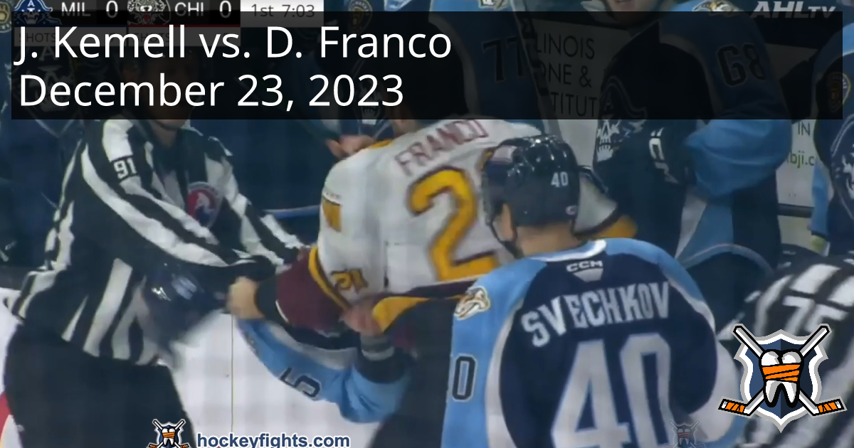 Joakim Kemell vs. Dominic Franco, December 23, 2023 - Milwaukee ...