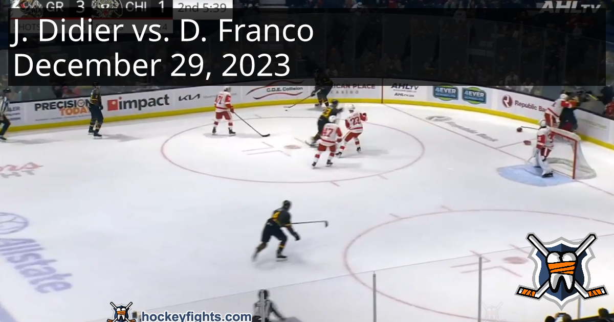 Josiah Didier vs. Dominic Franco, December 29, 2023 - Grand Rapids ...