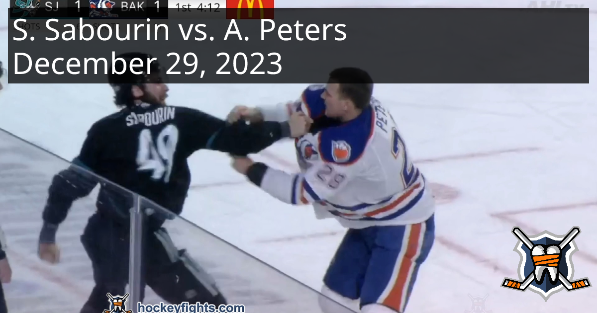 Scott Sabourin vs. Alex Peters, December 29, 2023 - San Jose Barracuda ...