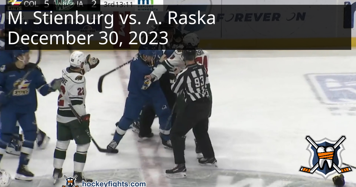 Matthew Stienburg vs. Adam Raska, December 30, 2023 - Colorado Eagles ...