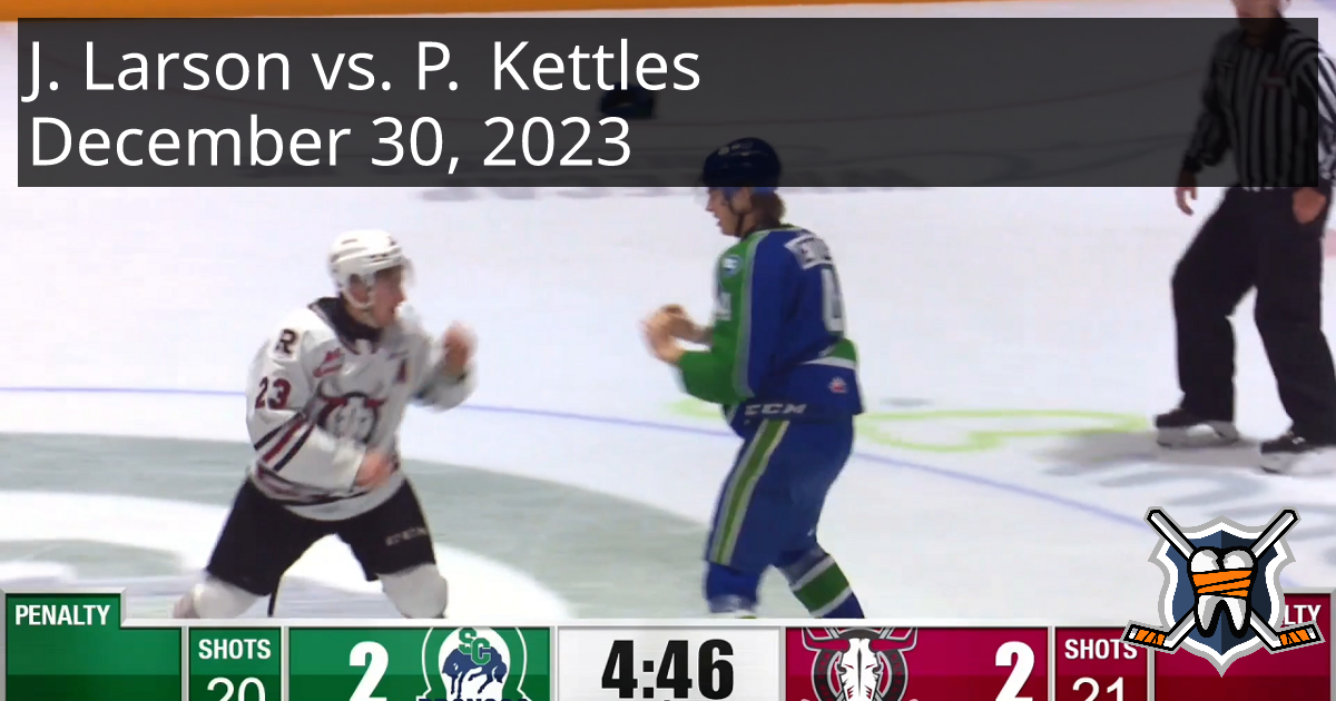 Jhett Larson vs. Peyton Kettles, December 30, 2023 - Red Deer Rebels vs ...