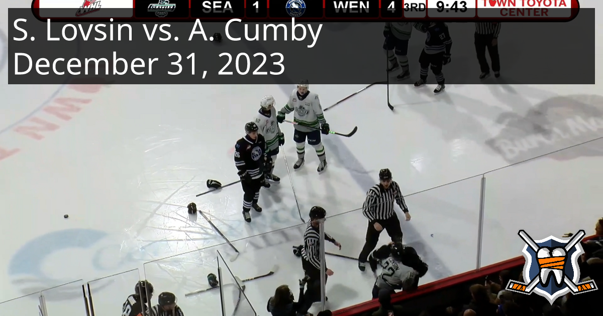 Simon Lovsin vs. Ashton Cumby, December 31, 2023 - Seattle Thunderbirds ...