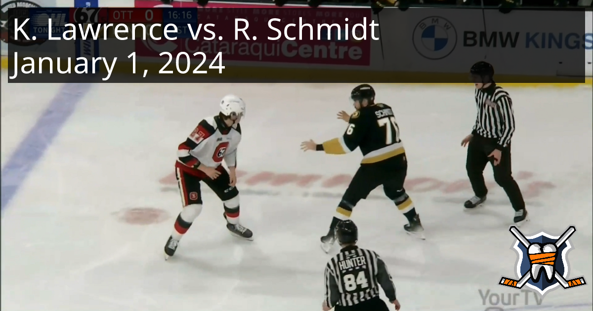 Kaleb Lawrence vs. Roman Schmidt, January 1, 2024 - Ottawa 67's vs ...