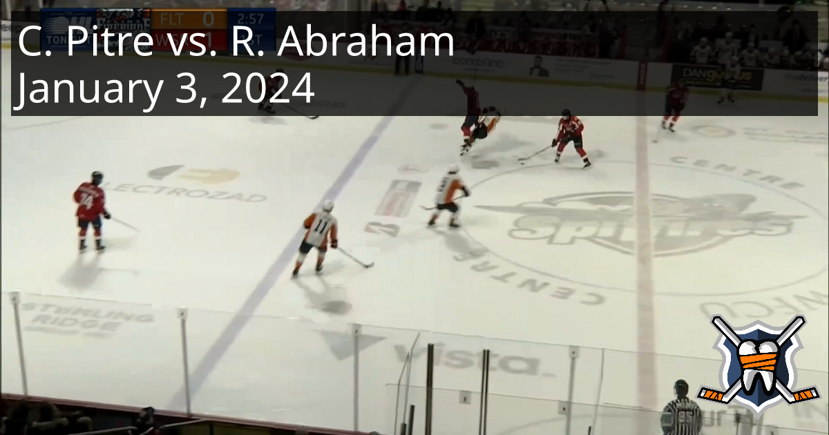 Coulson Pitre vs. Ryan Abraham, January 3, 2024 - Flint Firebirds vs ...