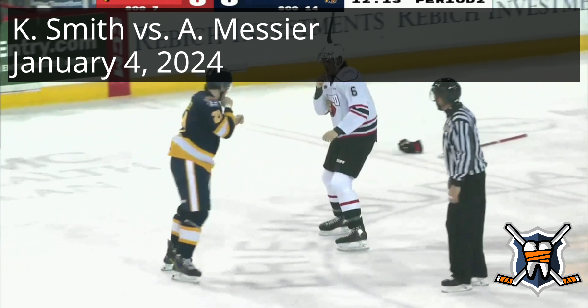 Konnor Smith vs. Alex Messier, January 4, 2024 - Owen Sound Attack vs ...